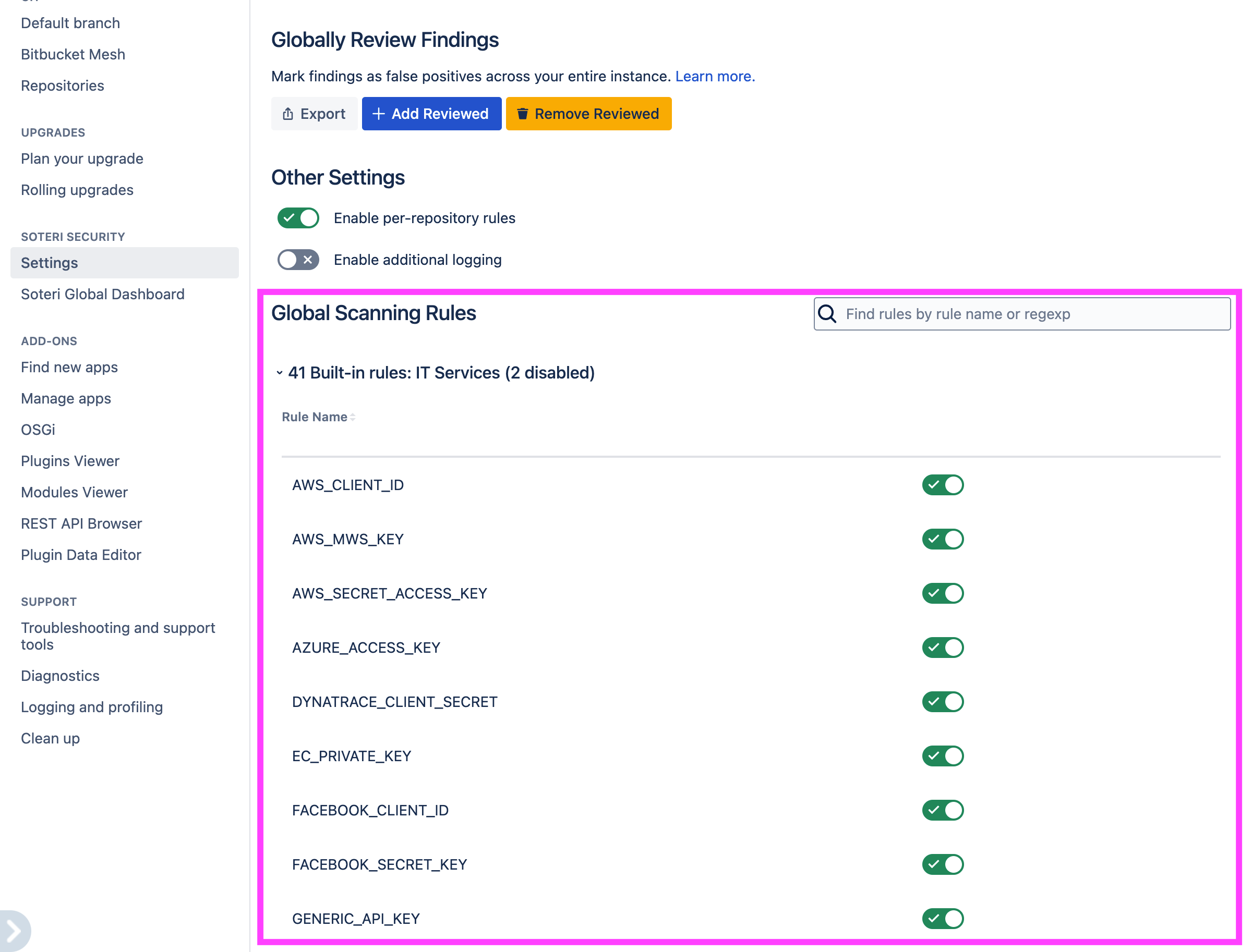 Enabling and Disabling Global Detection Rules